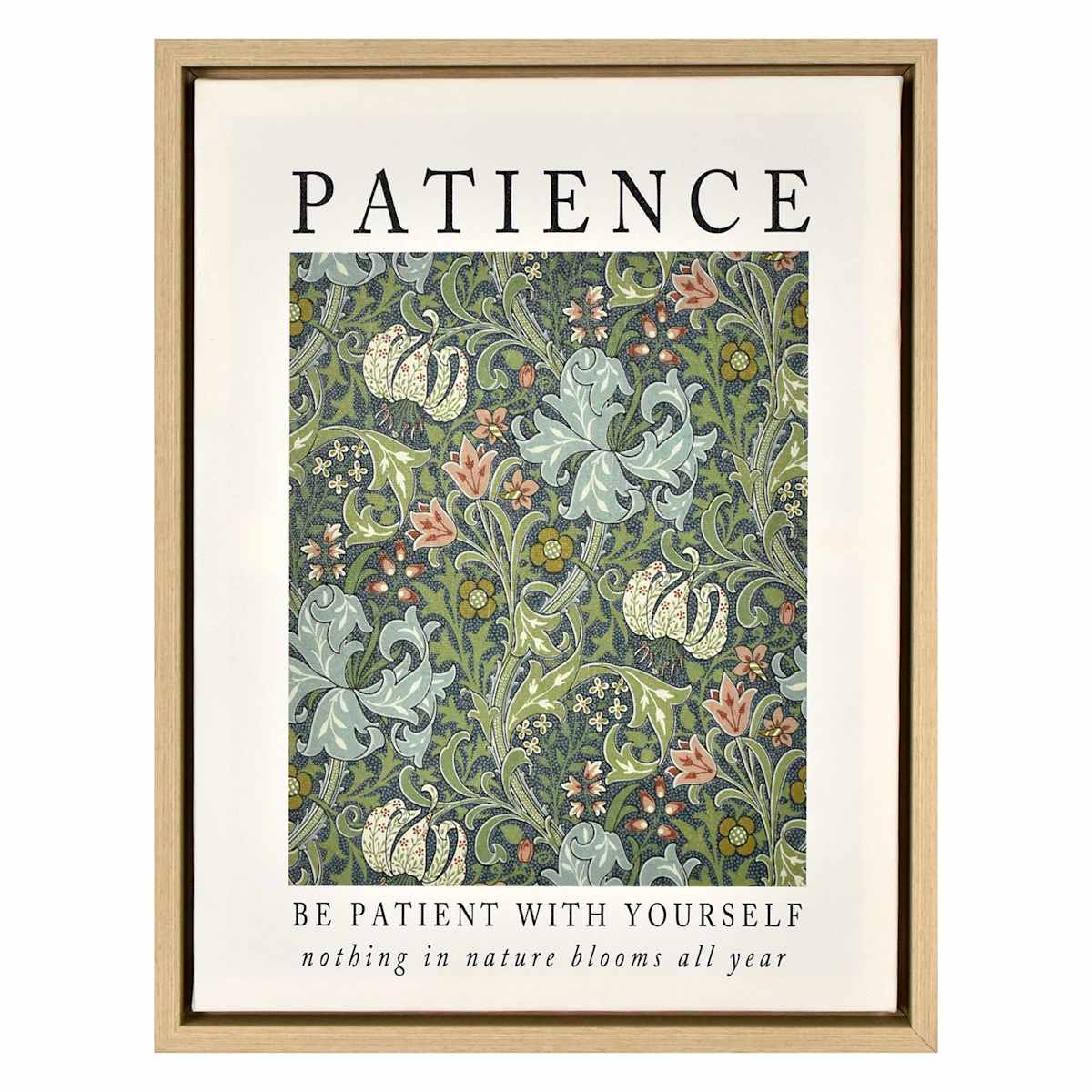 Framed Patience Botanical Canvas Wall Art 13x15
