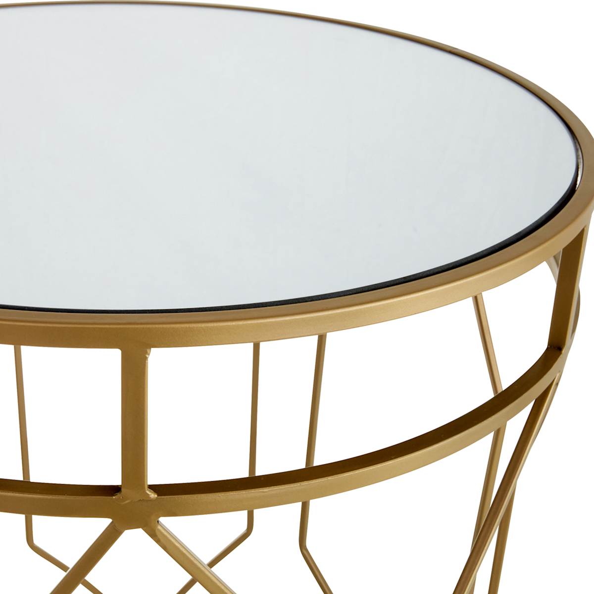 Providence Gold Metal Quatrefoil Nesting Table, Large