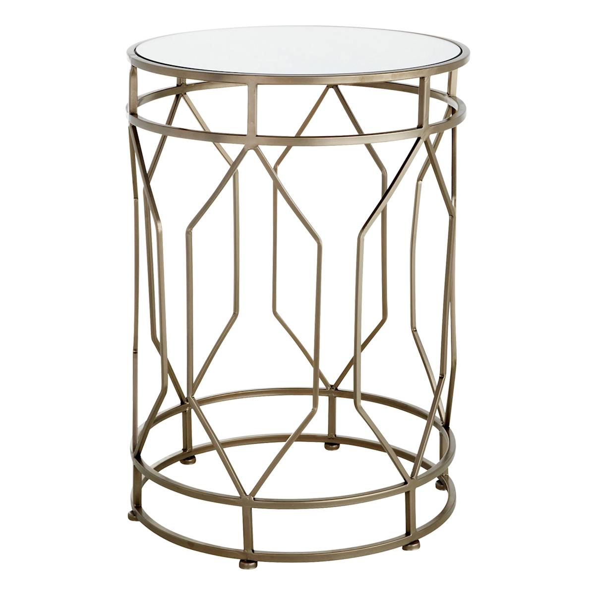 Providence Silver Metal Quatrefoil Nesting Table Small