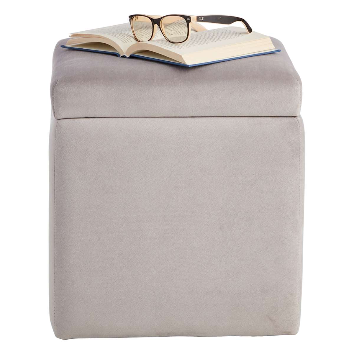 Stuart Square Storage Ottoman, Grey