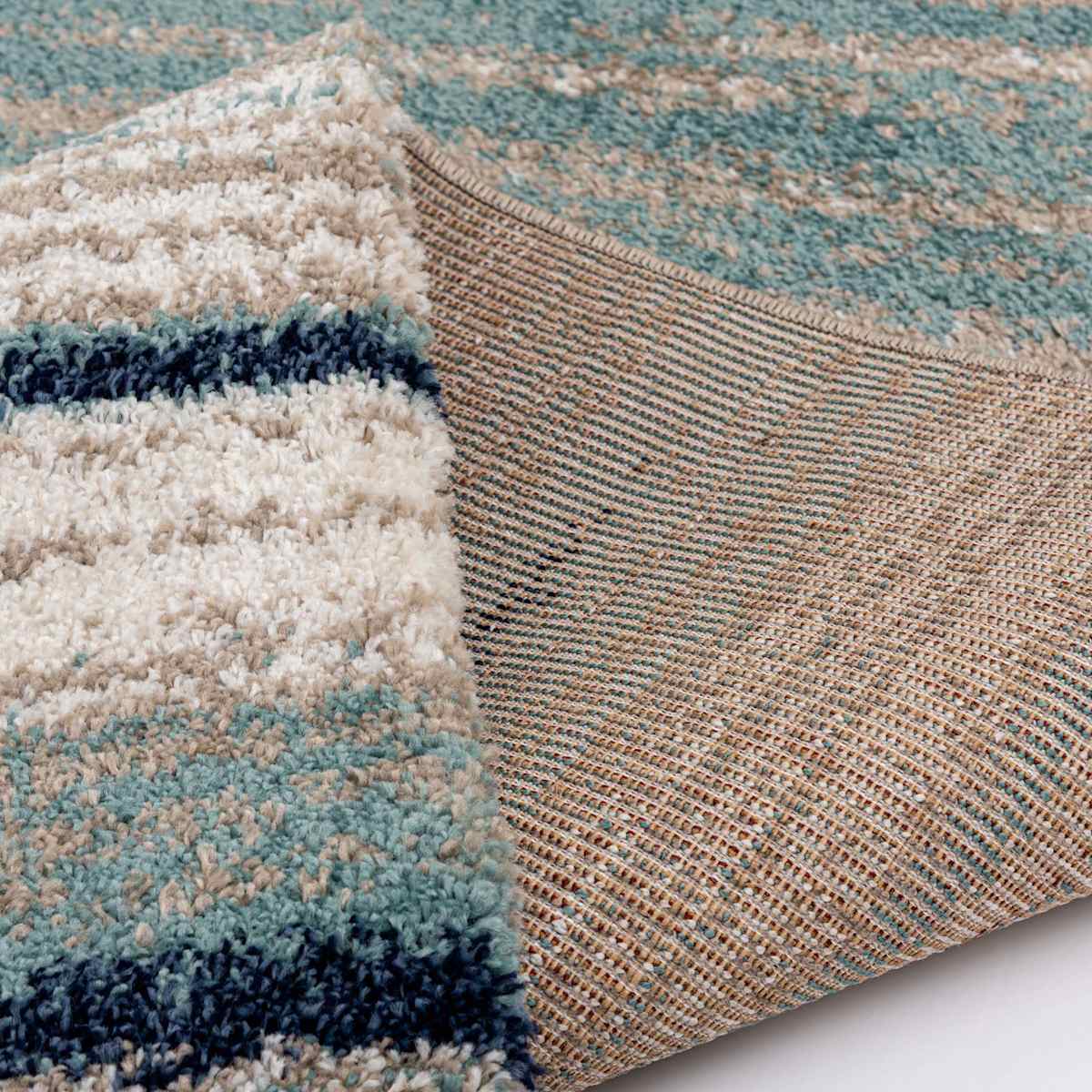 Tulsa Aqua and Navy Shag Area Rug 5x7 | At Home