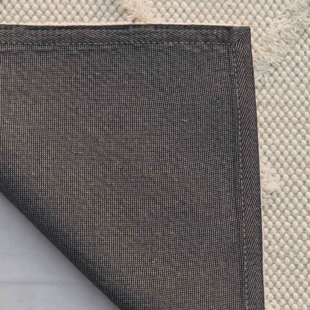 Found & Fable Ivory Diamond Patterned Wool Area Rug 8x10 | At Home