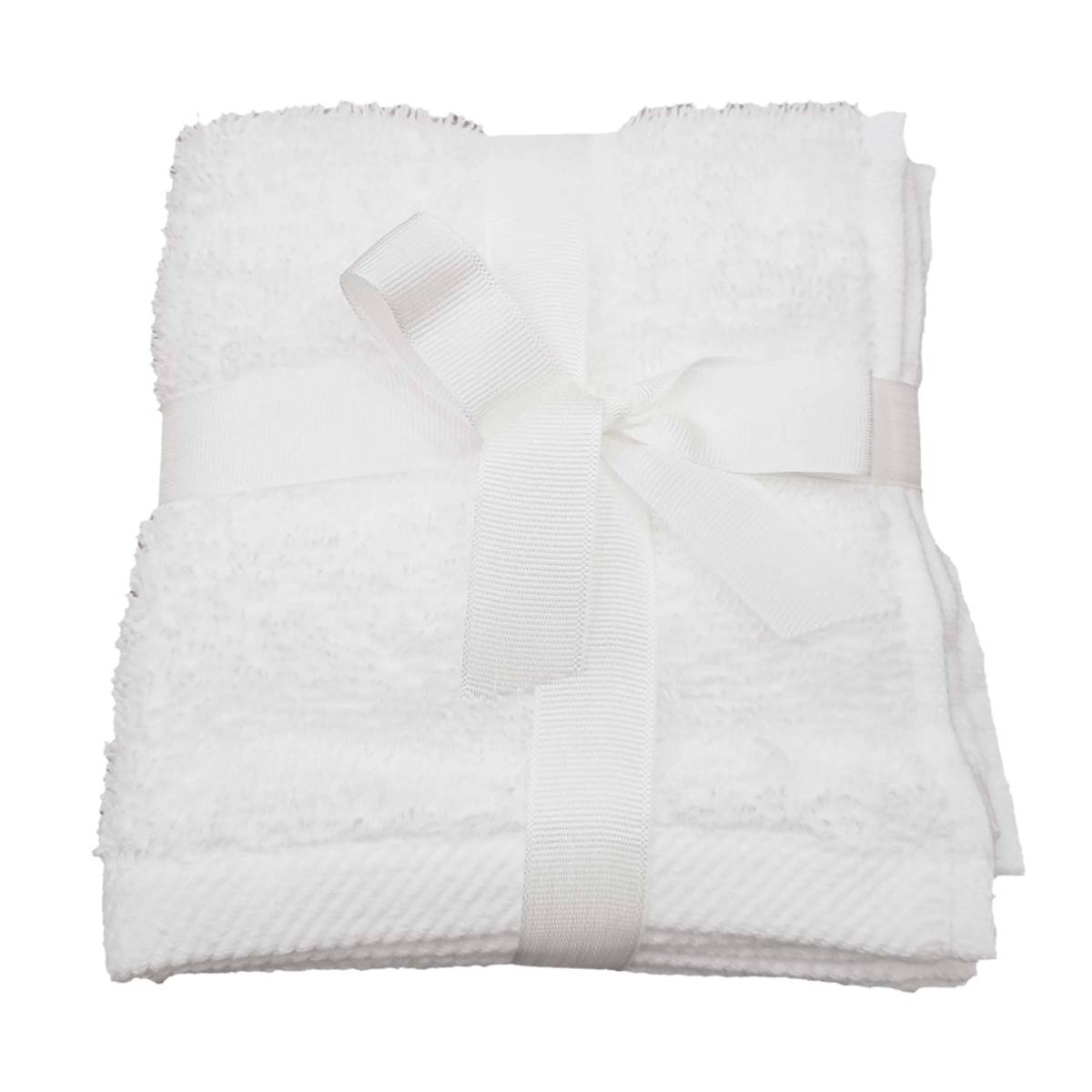 6-Pack White Cotton Washcloths, 12"