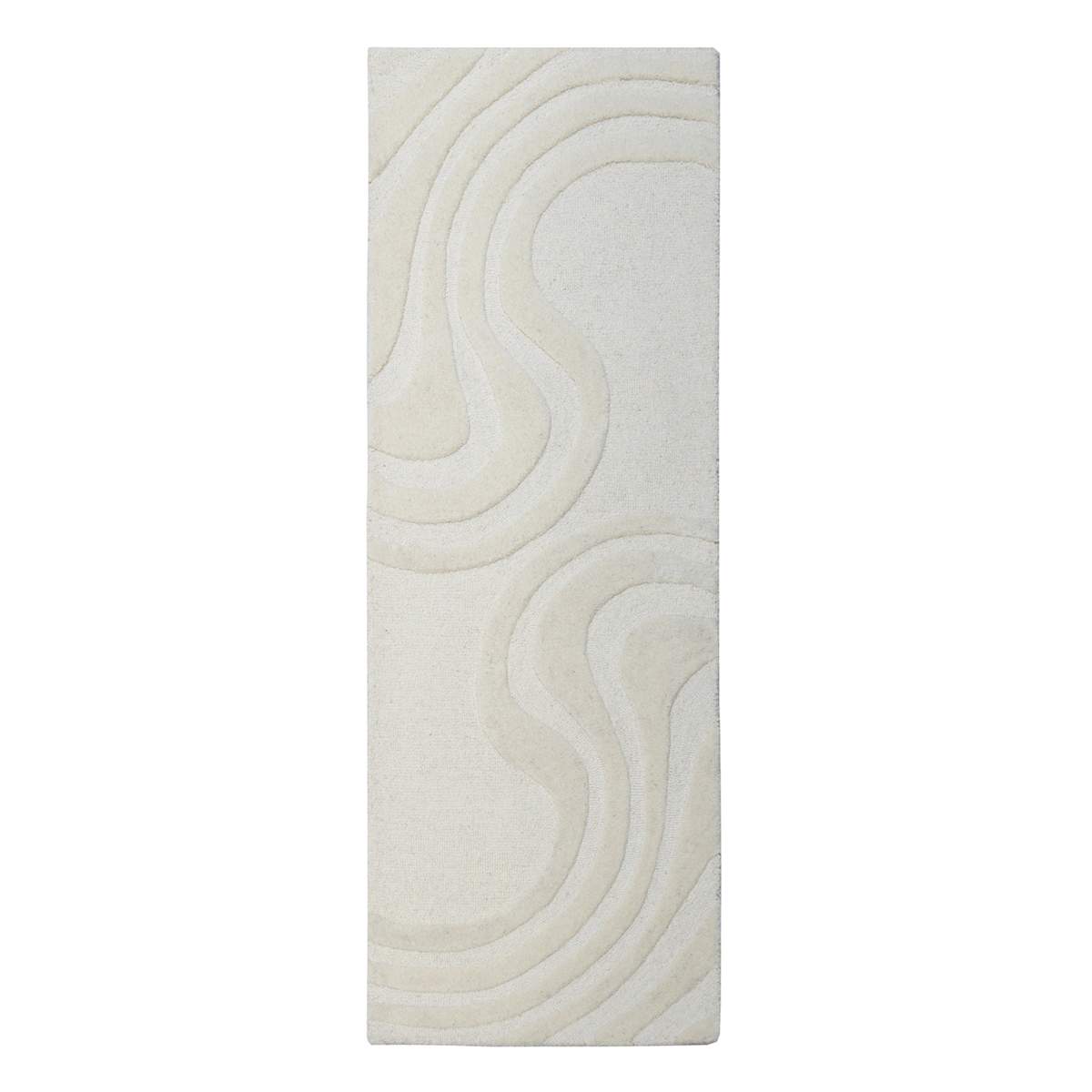 (A492) Crosby St. Lagon Ivory High-Low Runner, 2x6