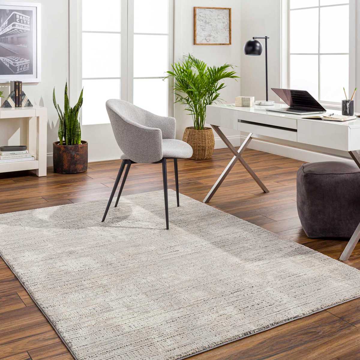 Alder Taupe High Low Washable Area Rug 8x10 | Washable Rugs | At Home