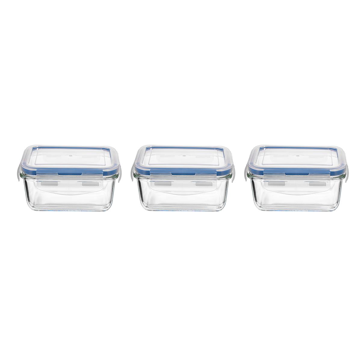 6-Piece Square Glass Food Storage Set with Locking Lids