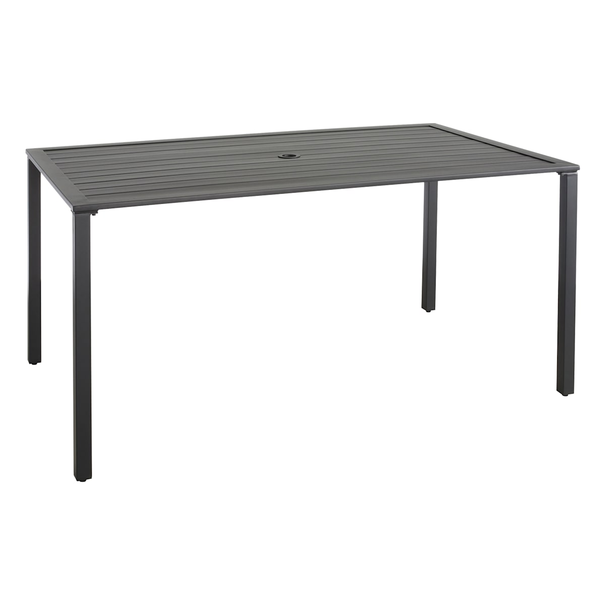 Crosby St. Grammercy Black Steel Slat Patio Dining Table, 60x36 | At Home