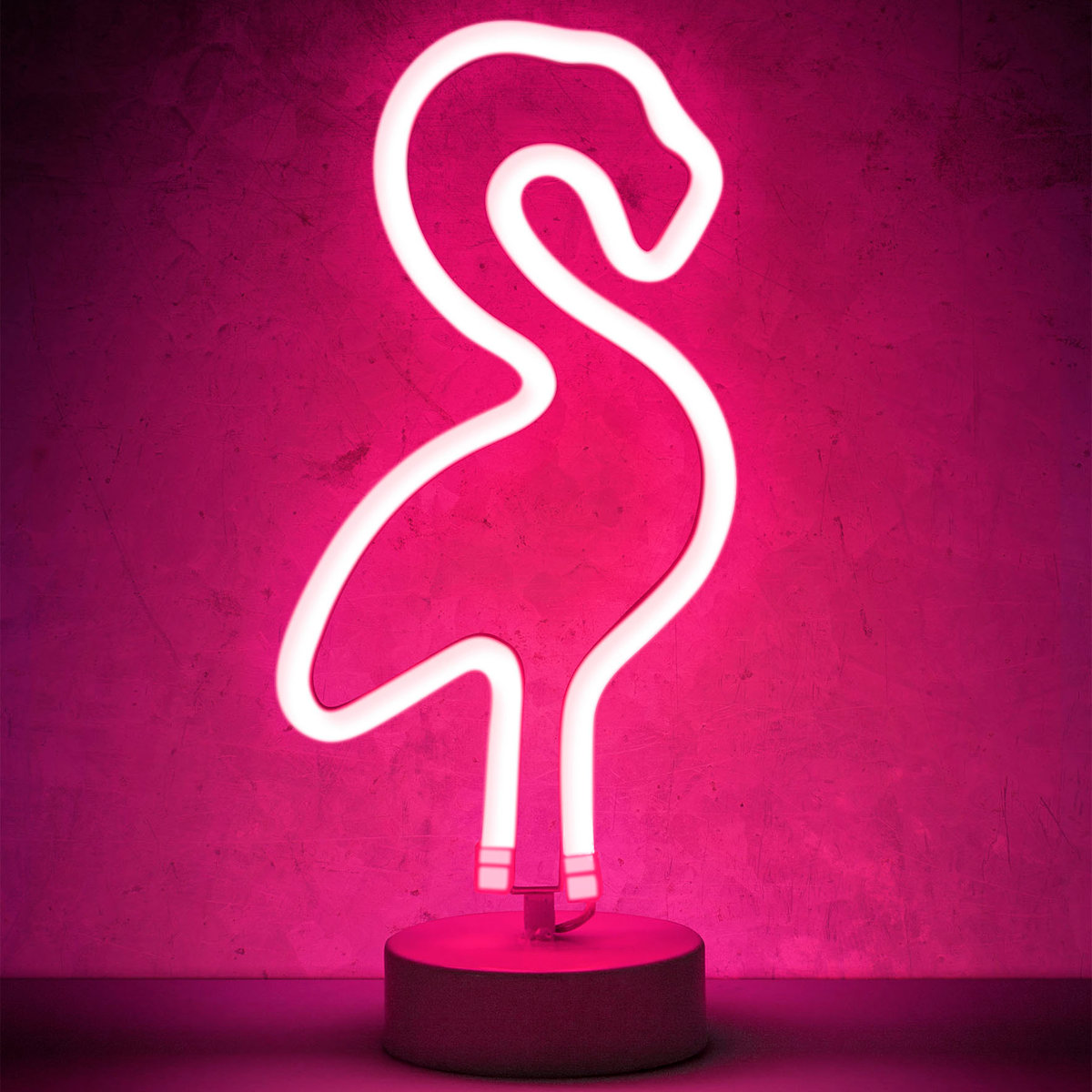 Pink Flamingo Neon Light Stand, 10.5"