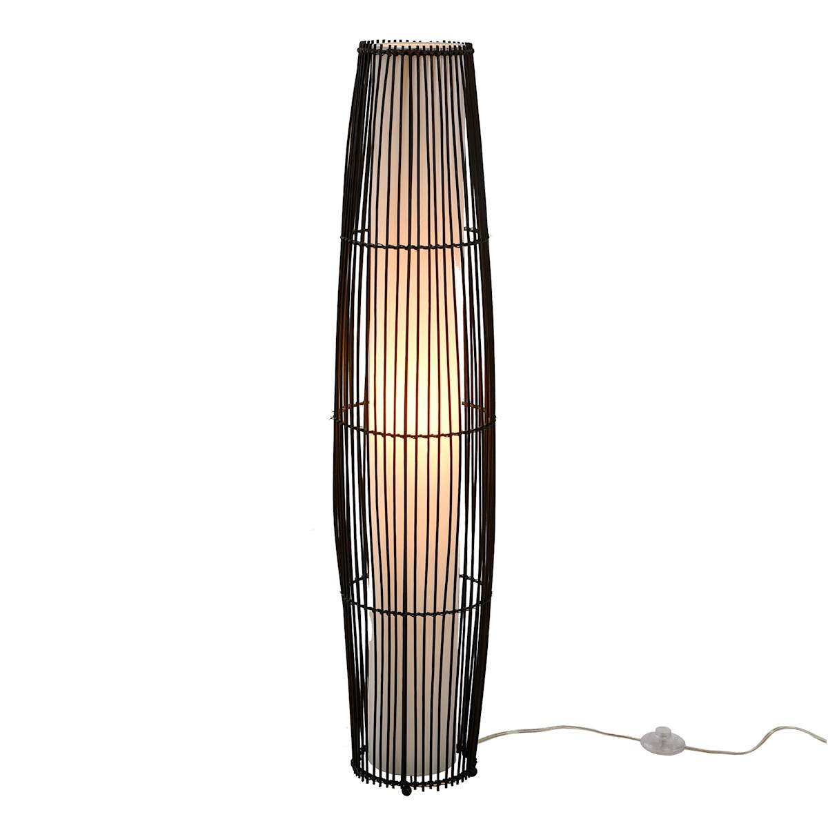 Found Fable Brown Rattan Uplight Floor Lamp 43