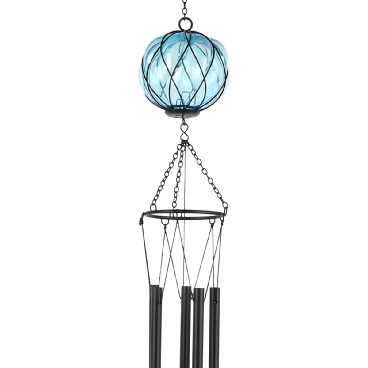 Blue Glass Orb Metal Wind Chime, 29.7" | At Home