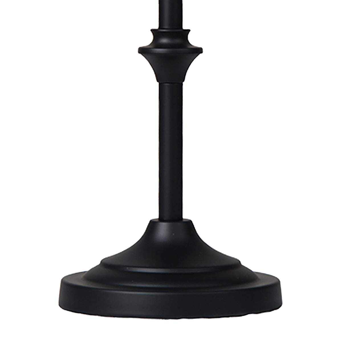 Black Metal Stick Mini Table Lamp with Shade, 13"