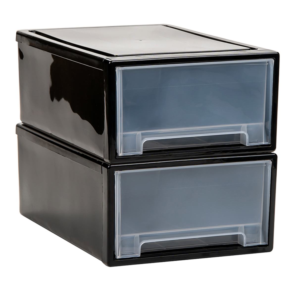 Black Stackable Storage Drawer, Small