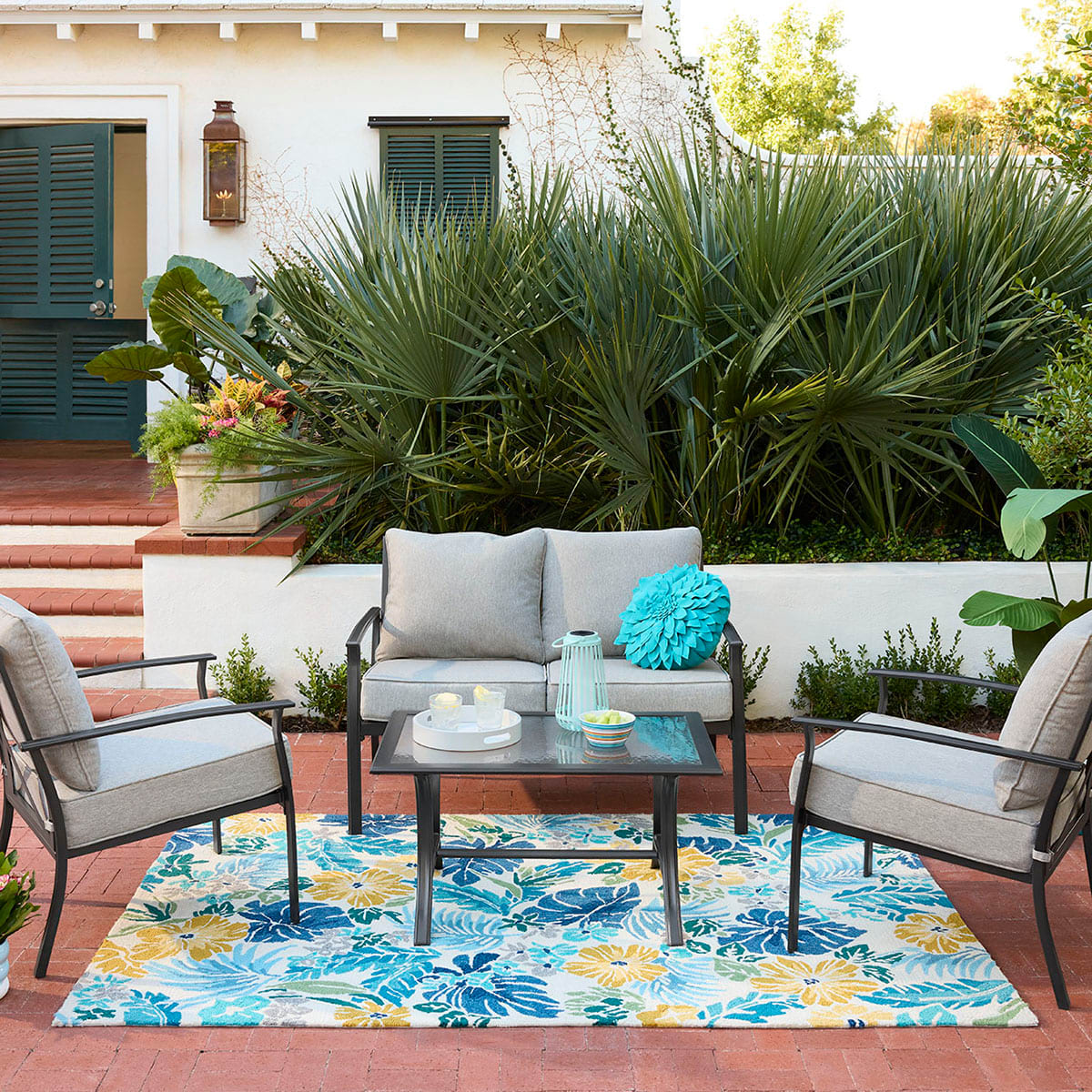 4 Piece Lexington Patio Lounge Set Outdoor Furniture At Home