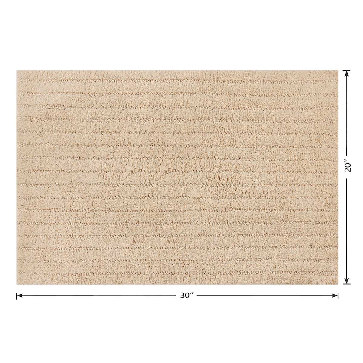 Found & Fable Ivory Striped High Low Bath Rug, 20x30