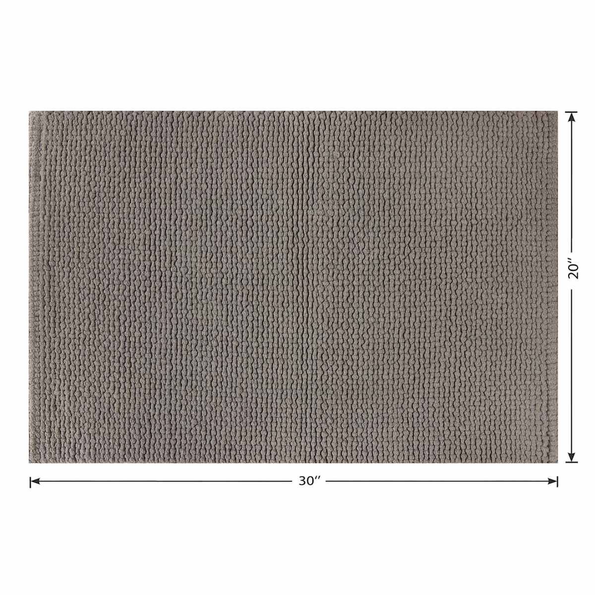 Honeybloom Dark Grey Braided Cotton Bath Rug, 20x30