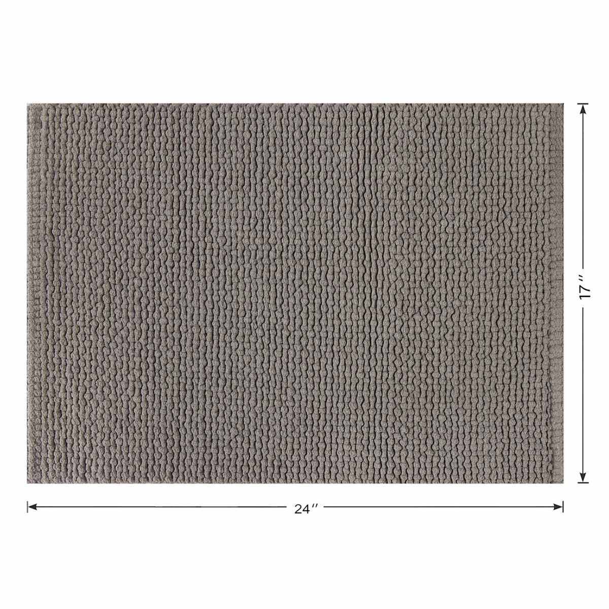 Honeybloom Dark Grey Braided Cotton Bath Rug, 17x24