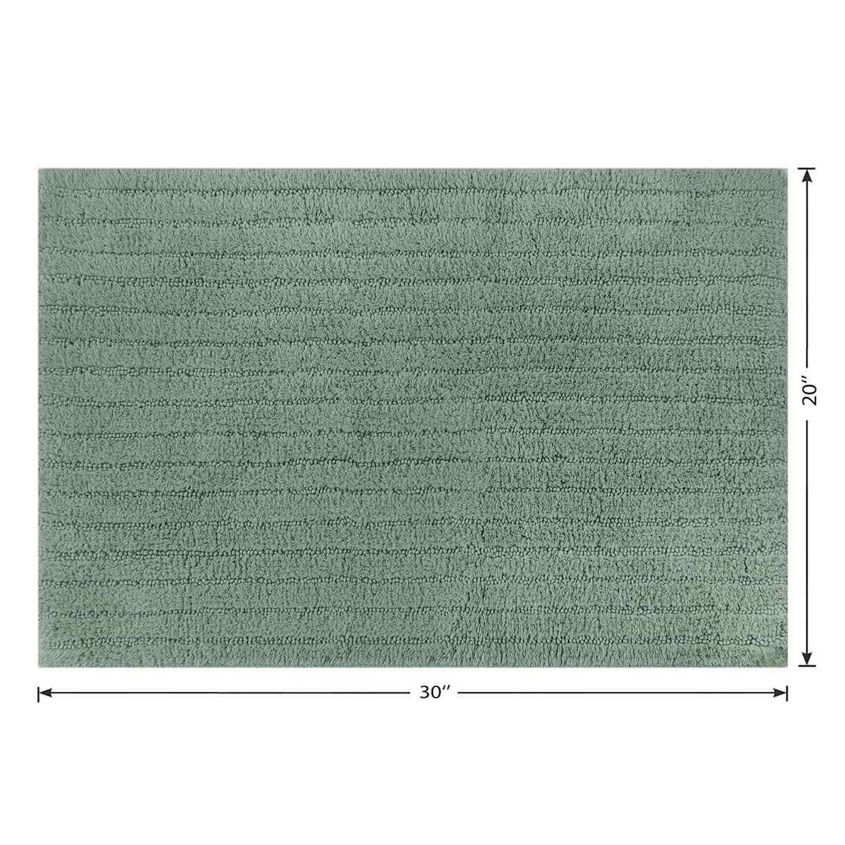 High Low Stripe Green Bath Rug 20x30 | At Home