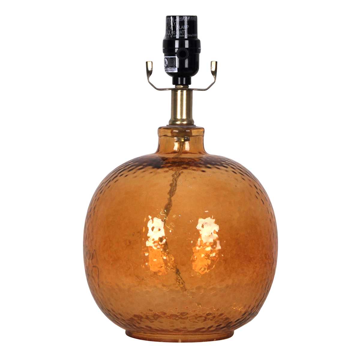 Honeybloom Yellow Textured Glass Small Lamp Base, 8"