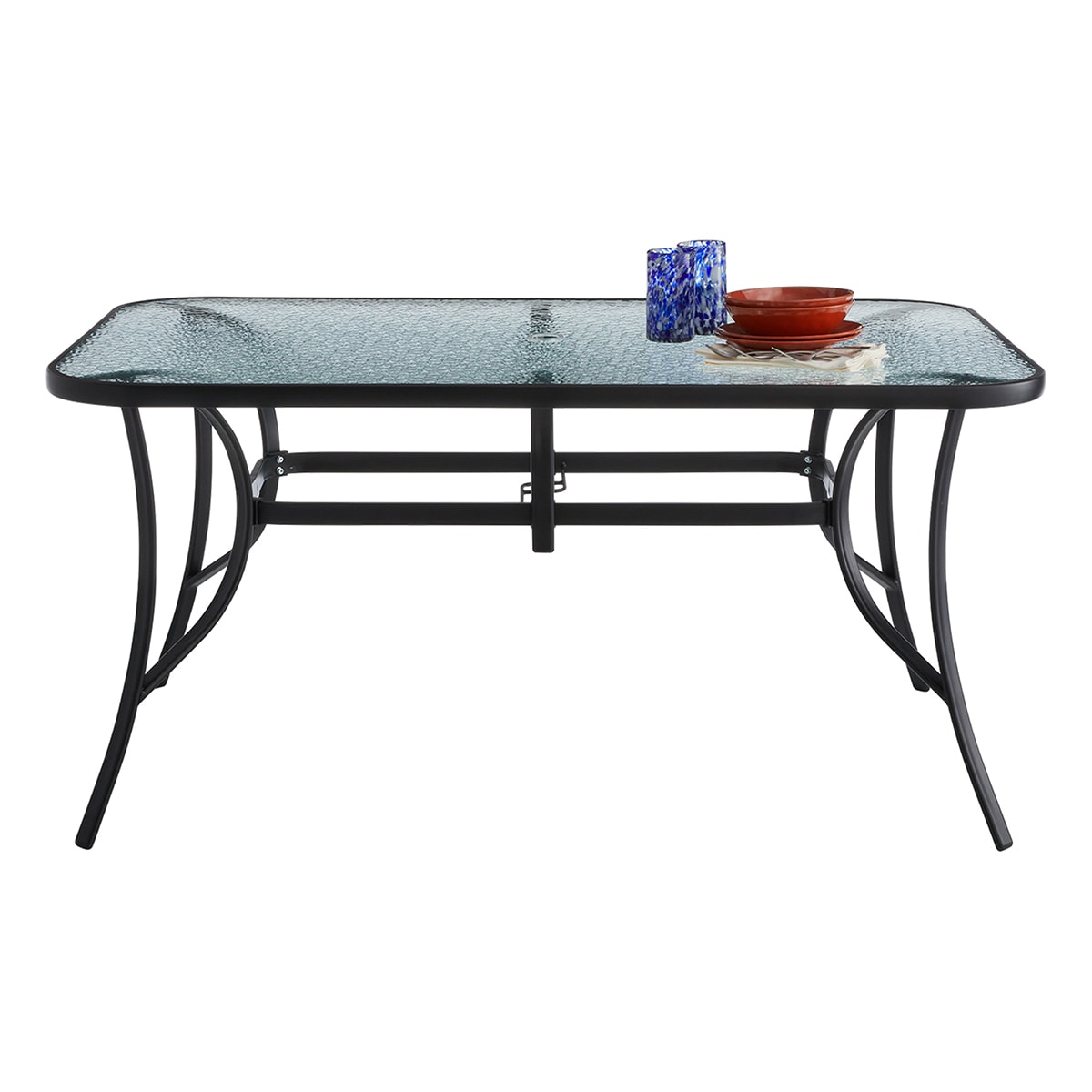 Rectangle glass top patio table store