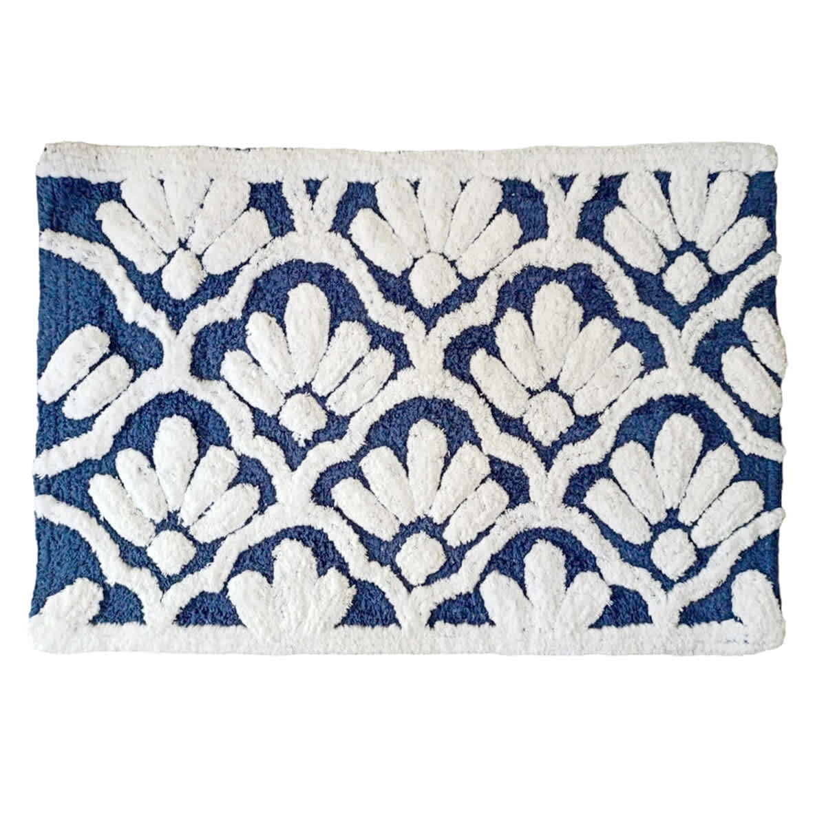 Providence Navy Blue Shell Bath Rug, 20x30