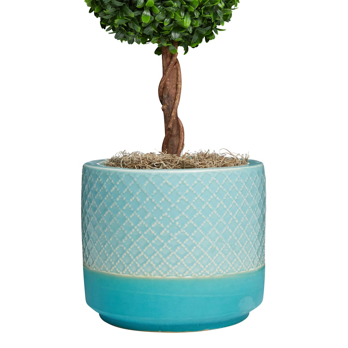 Indoor Blue Reactive Glaze Diamond Pot, Small | At Home