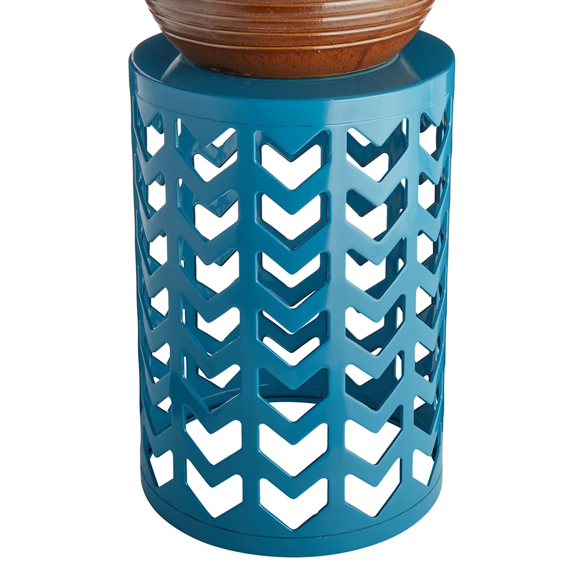 Teal Chevron Metal Plant Stand, 20" | At Home