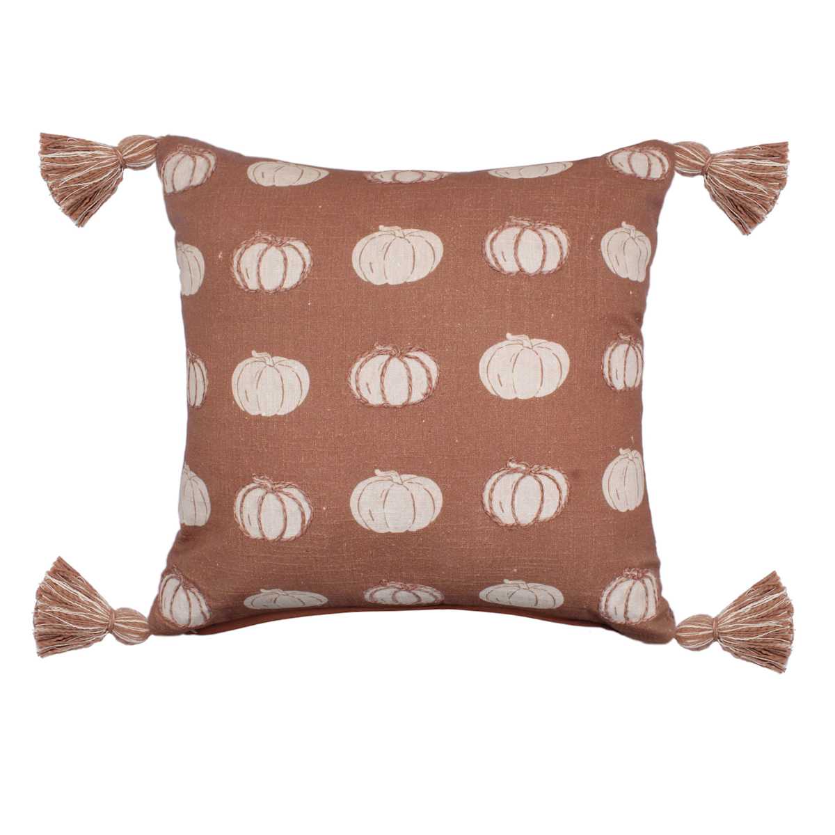 Printed Pumpkin Throw Pillow with Tassels 20" | At Home