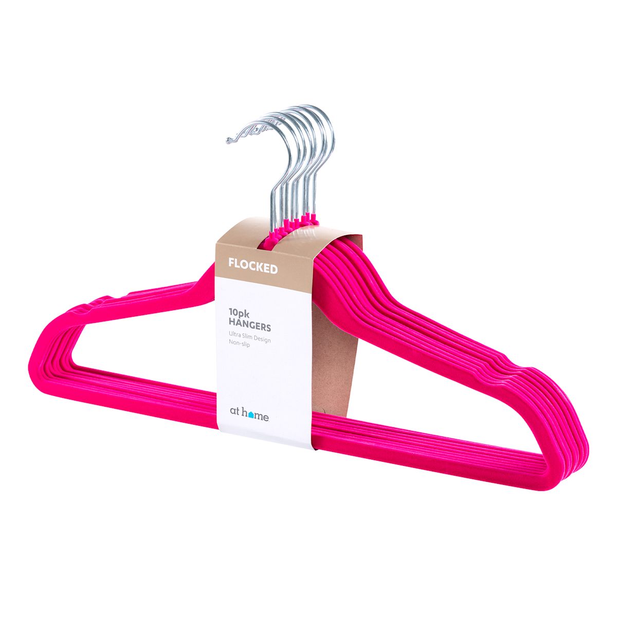 10-Pack Velvet Hanger Sets, Fuchsia