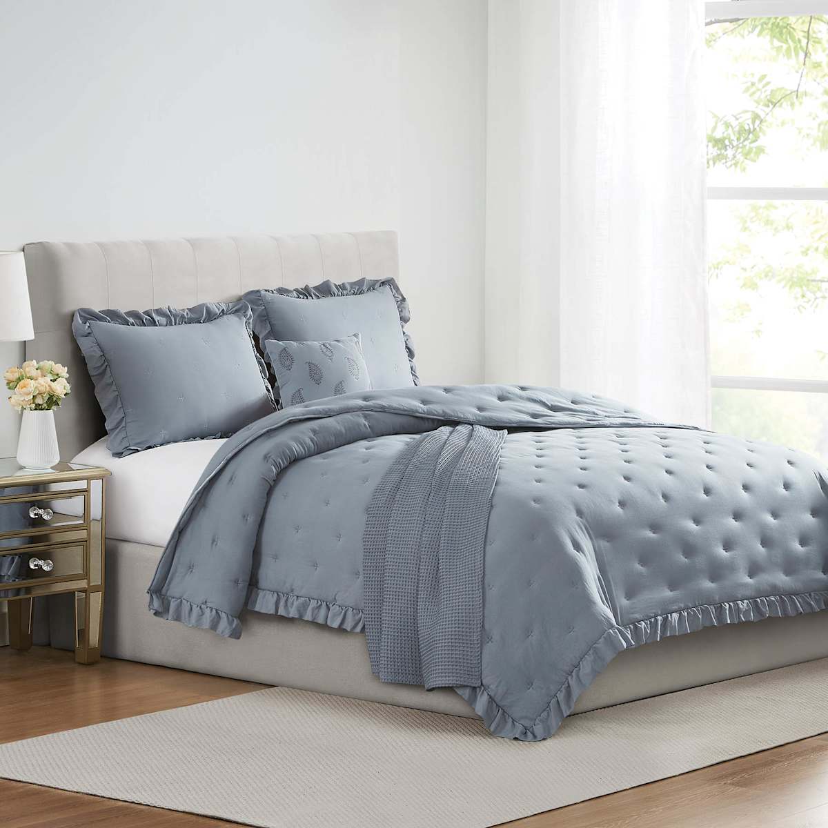 Blue and grey comforter sets store