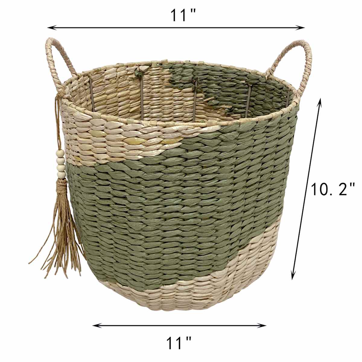 Sage Round Paper Storage Basket, Small