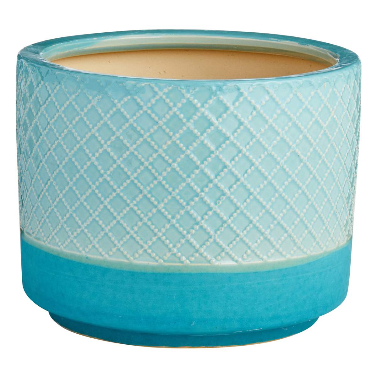 Indoor Blue Reactive Glaze Diamond Pot, Large | At Home