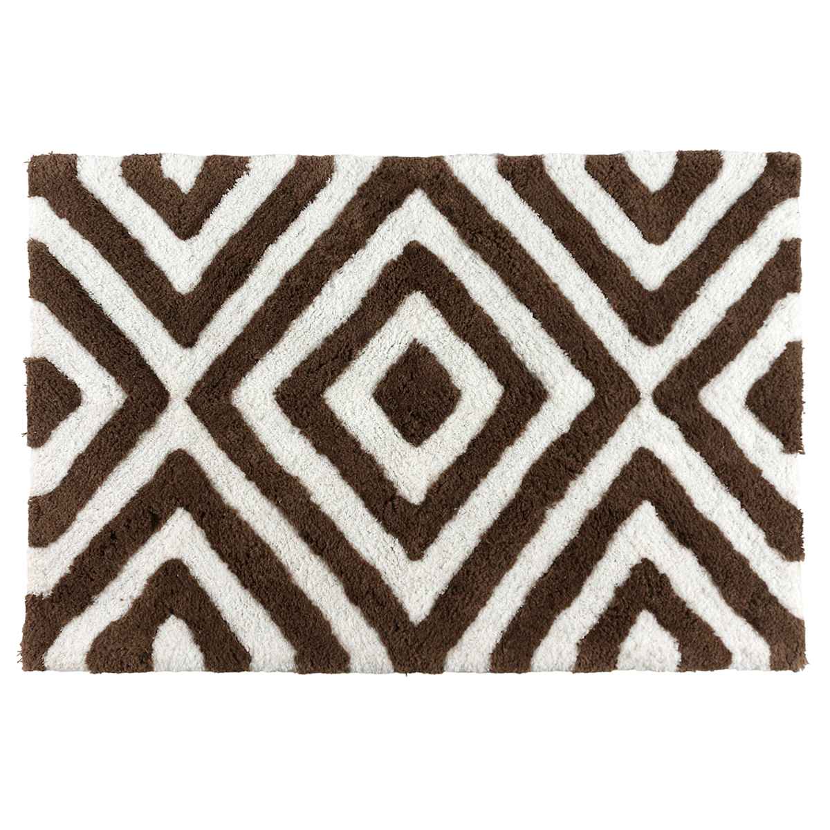 Brown Diamond Tufted Bath Rug, 20x30