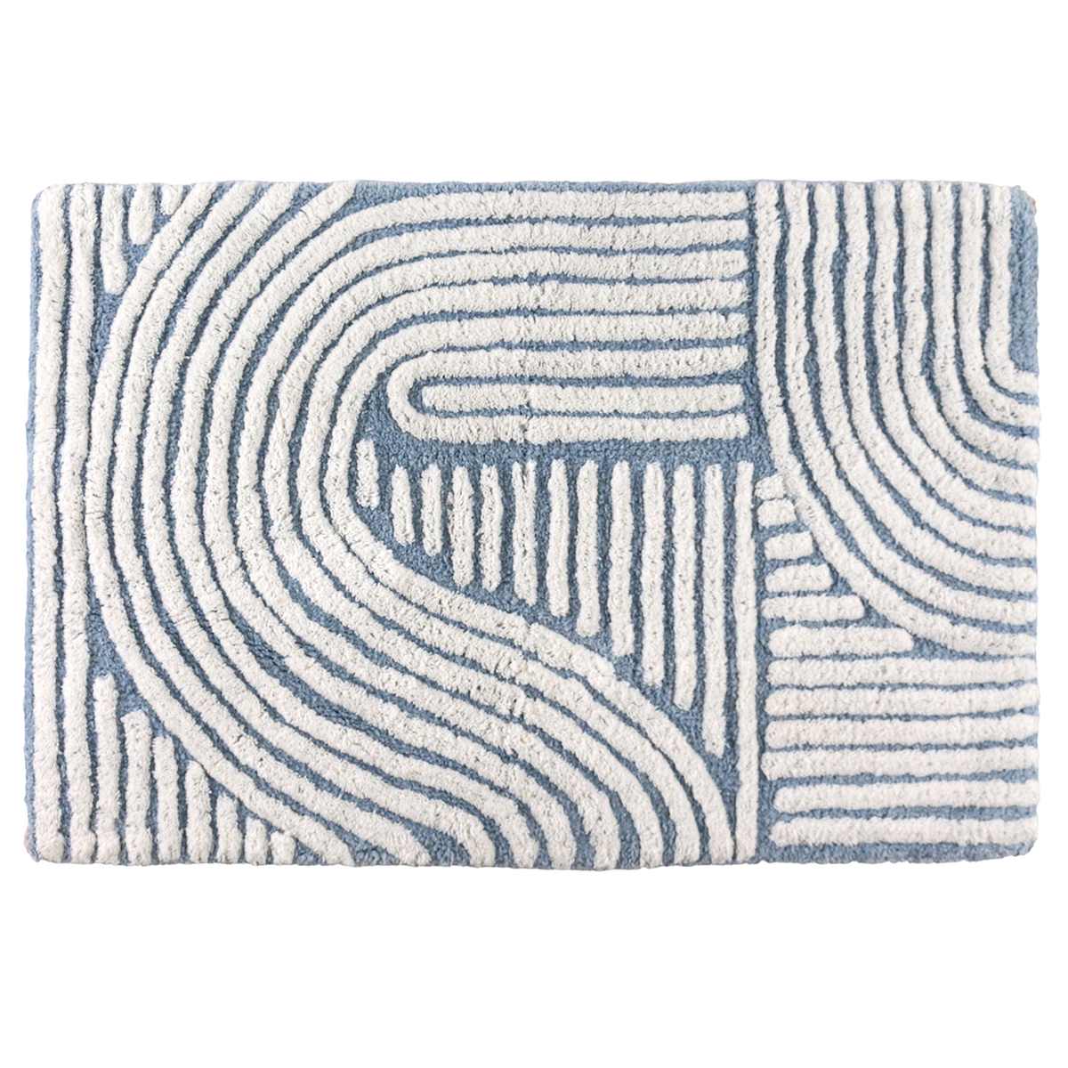 Tufted Swirl Blue Bath Rug 20x30 | At Home