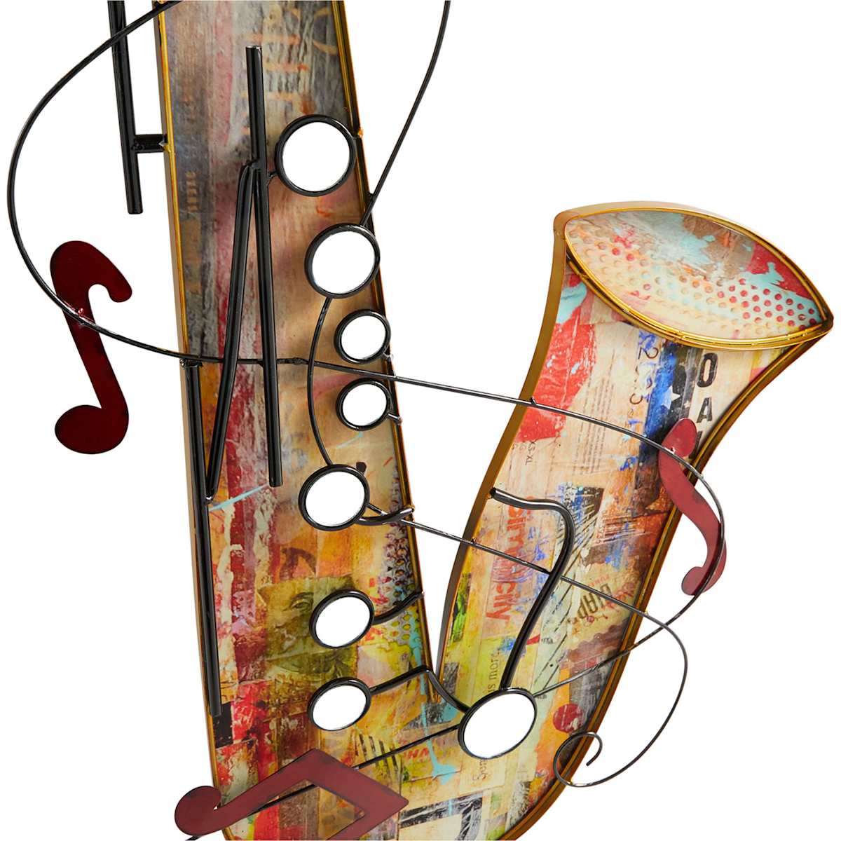 Metal Saxophone Mixed Notes Wall Art, 30x41