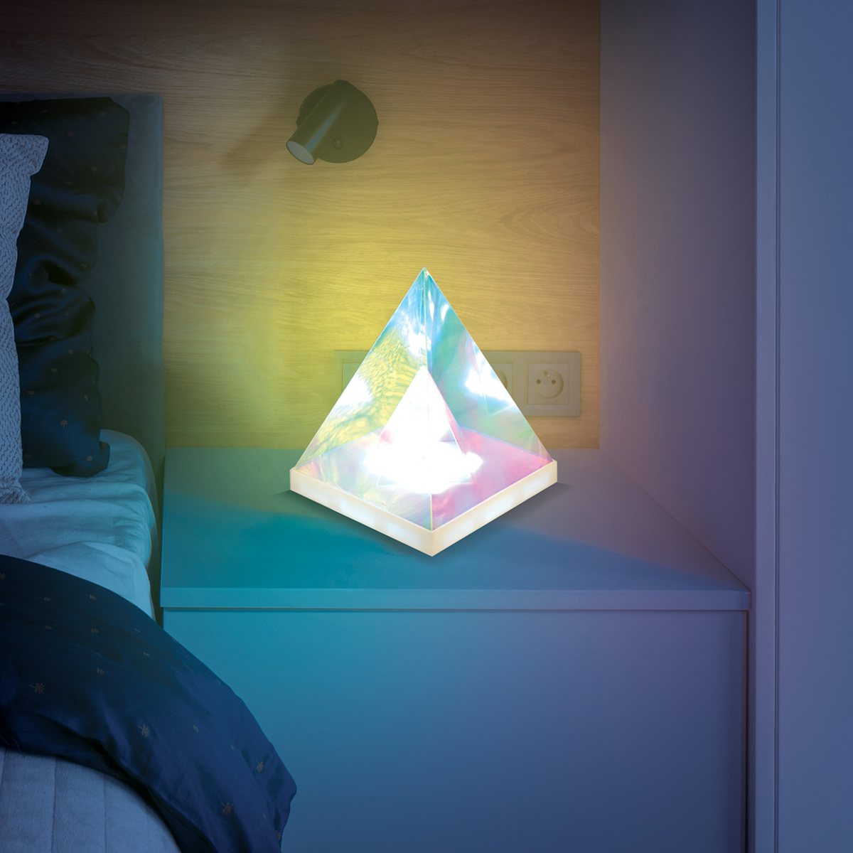 Iridescent Pyramid Holographic Projector, 6.3"