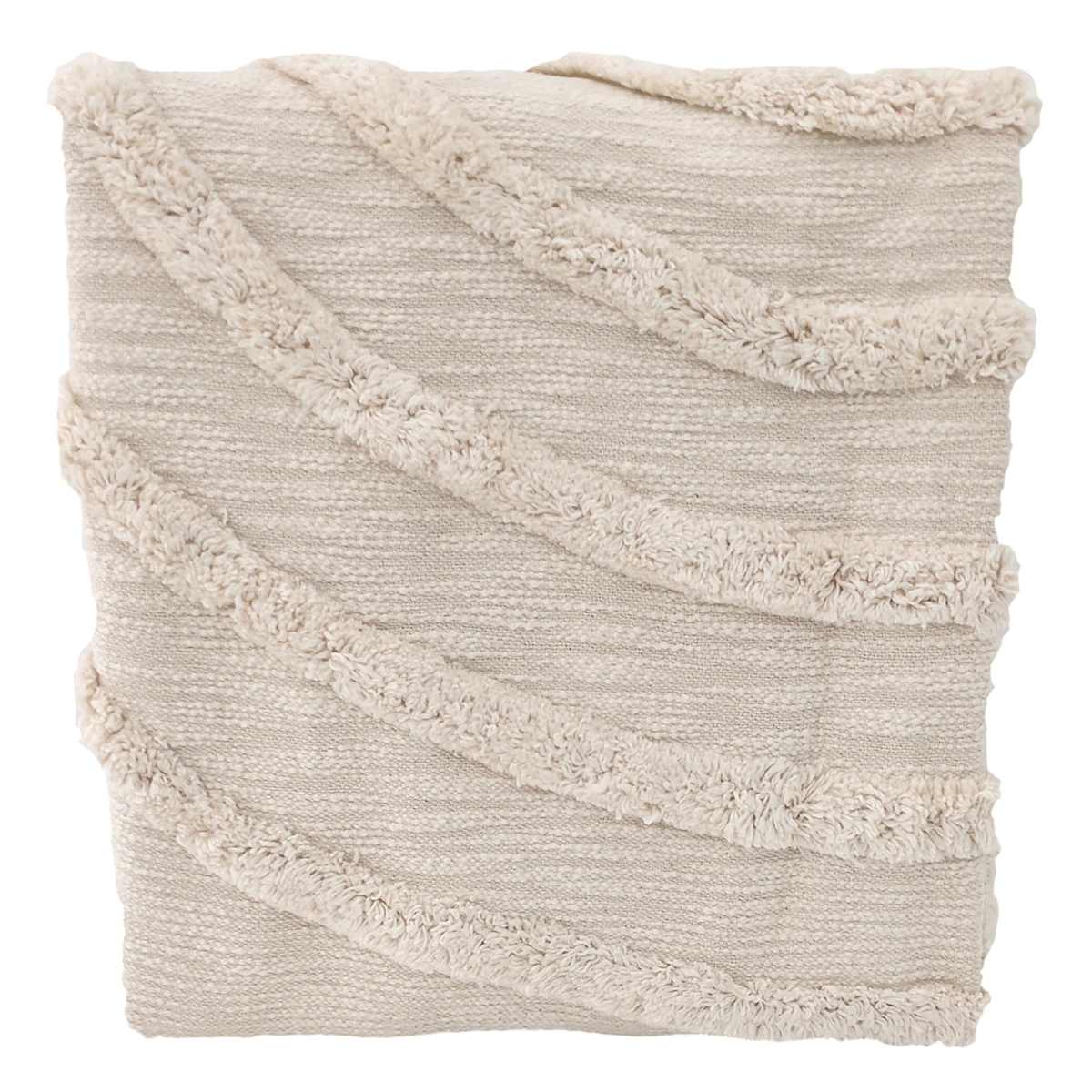 Neutral Rainbow Tufted Throw Blanket, 50x60