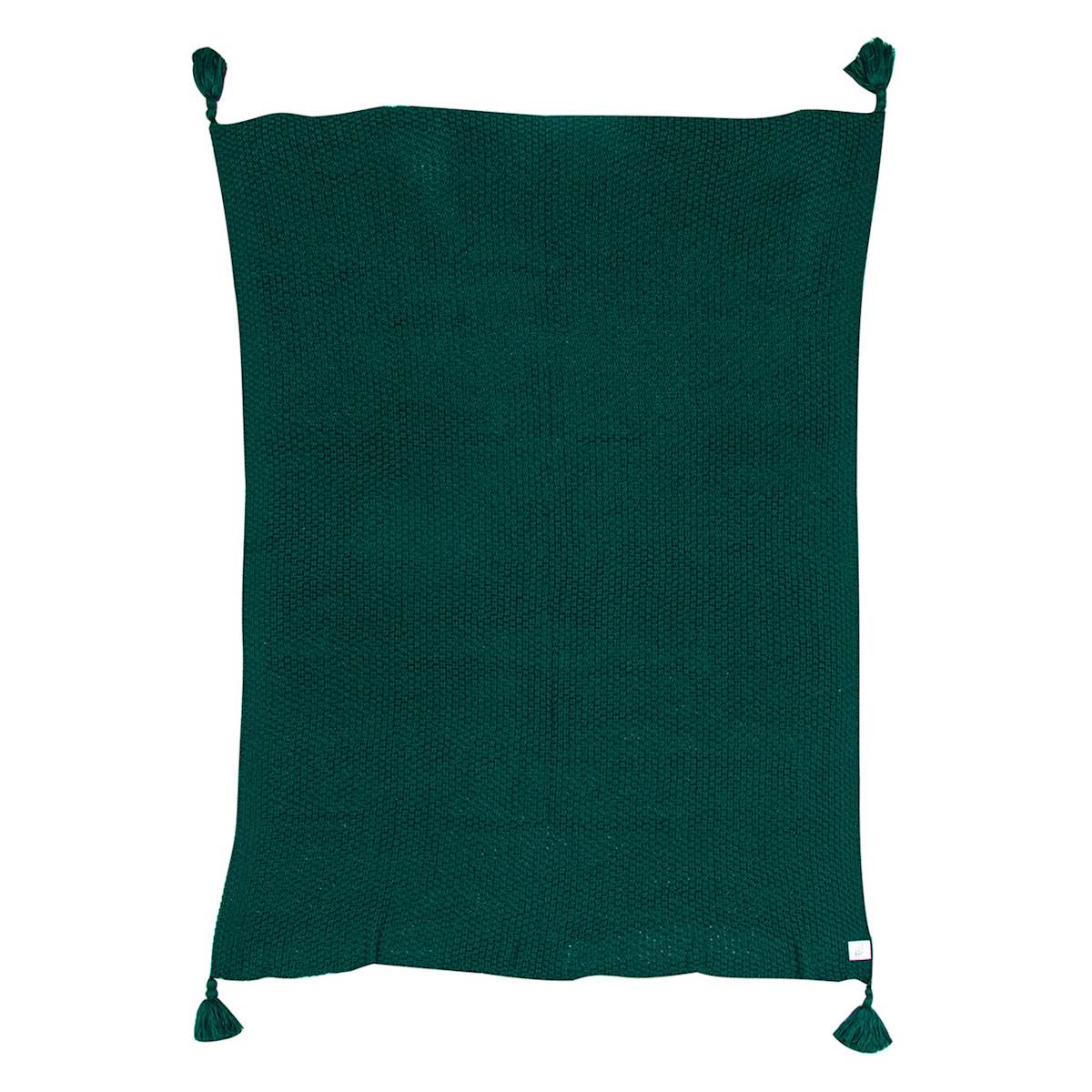 Found & Fable Green Woven Throw Blanket with Tassels, 50x60