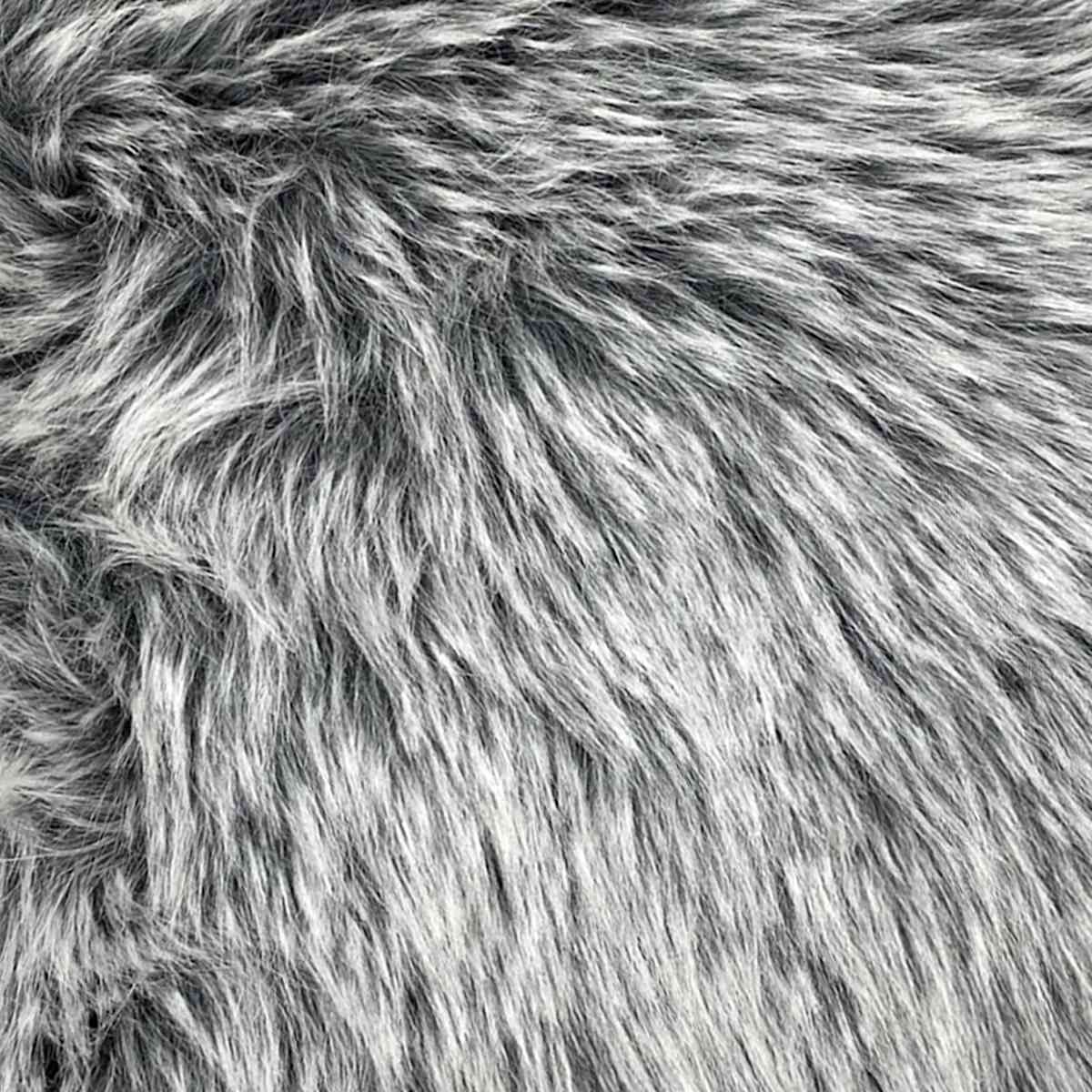 Grey Tipped Faux Fur Throw Pillow, 18"