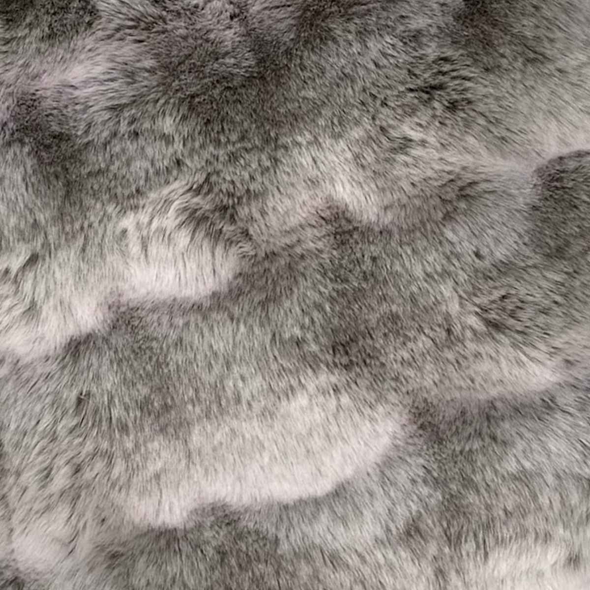 Greige Luxury Pom-Pom Faux Fur Throw Pillow, 18"