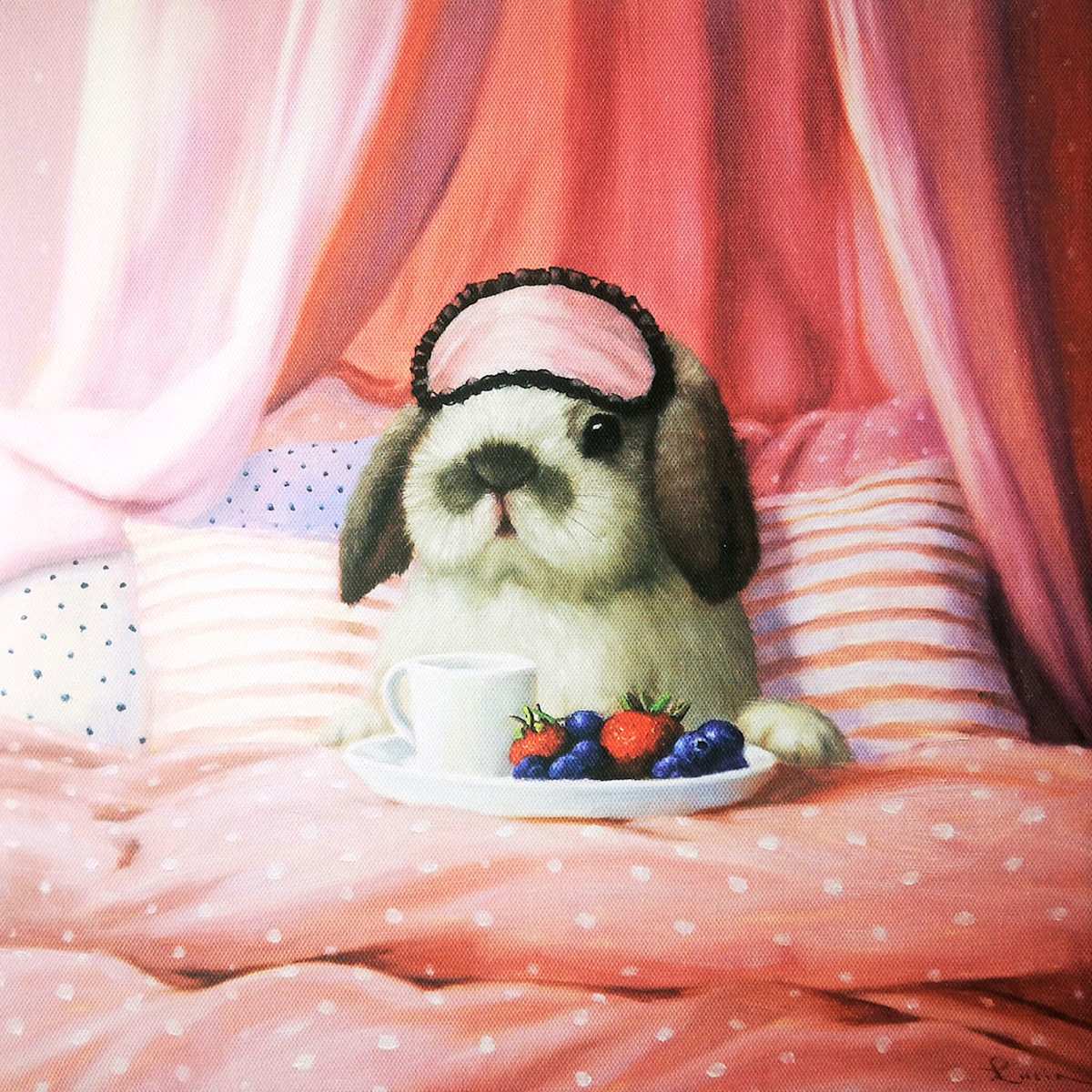 Miss Rabbit Canvas Wall Art, 12"