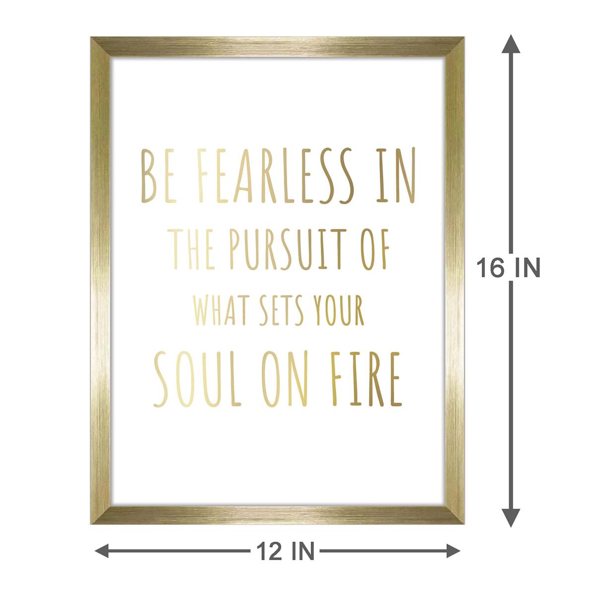Glass Framed Be Fearless Wall Sign, 12x16