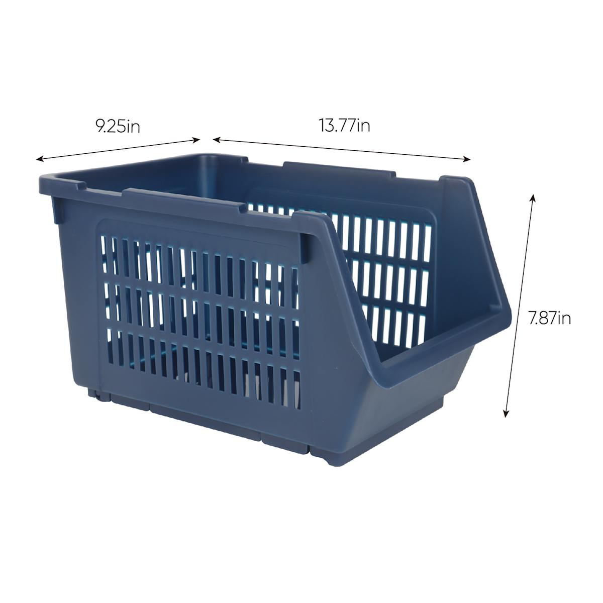 Navy Blue Stackable Storage Basket, Small