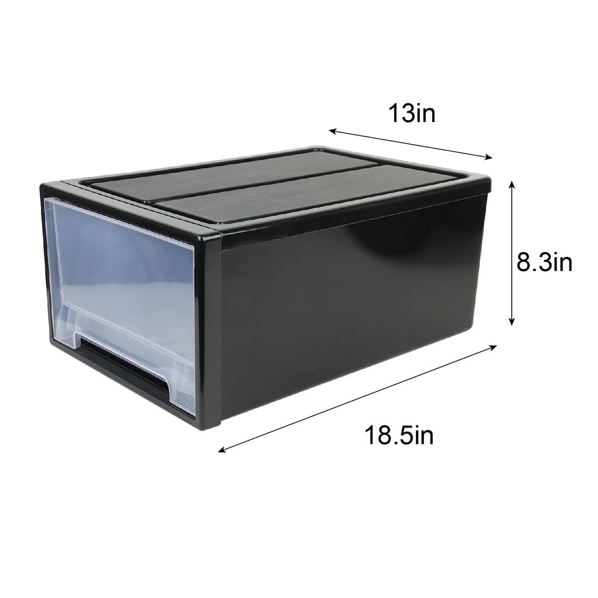 Black Stackable Storage Drawer, Large