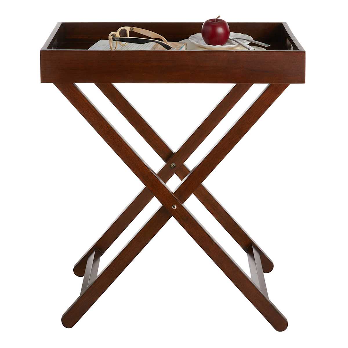 Laura Folding Tray Table - Walnut Finish
