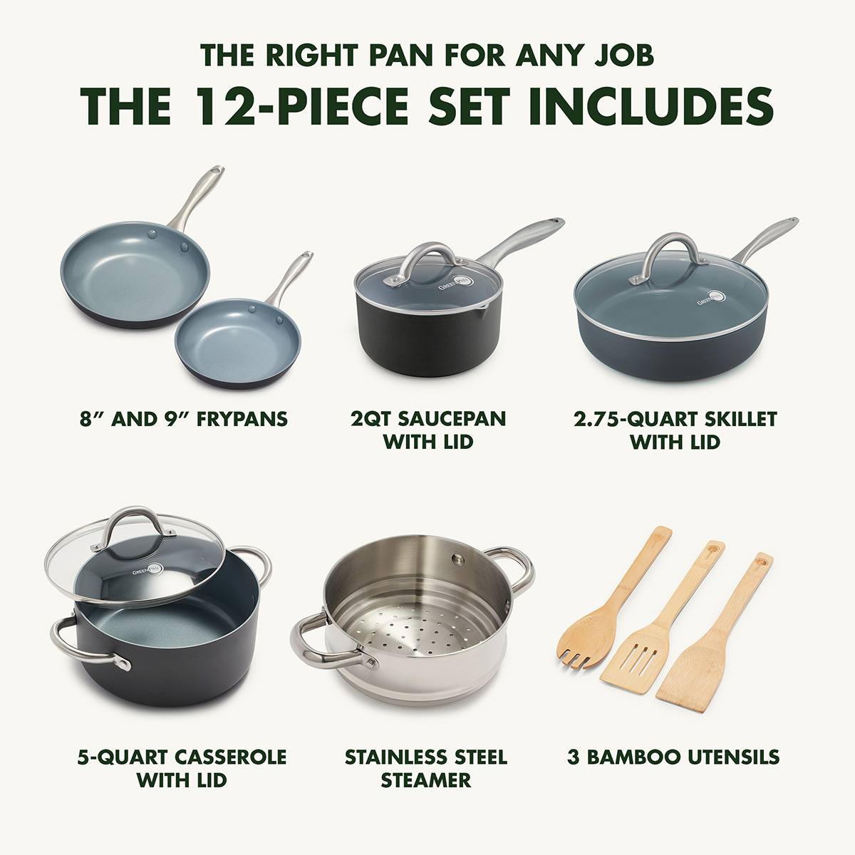 GreenPan 12-Piece Lima Cookware Set
