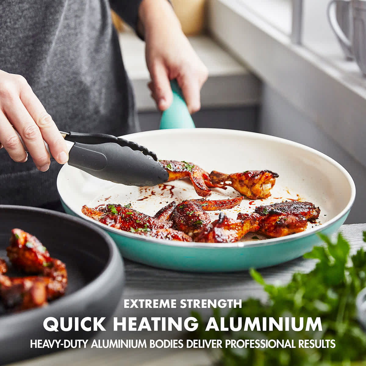 GreenPan 16-Piece Rio Cookware Set, Turquoise