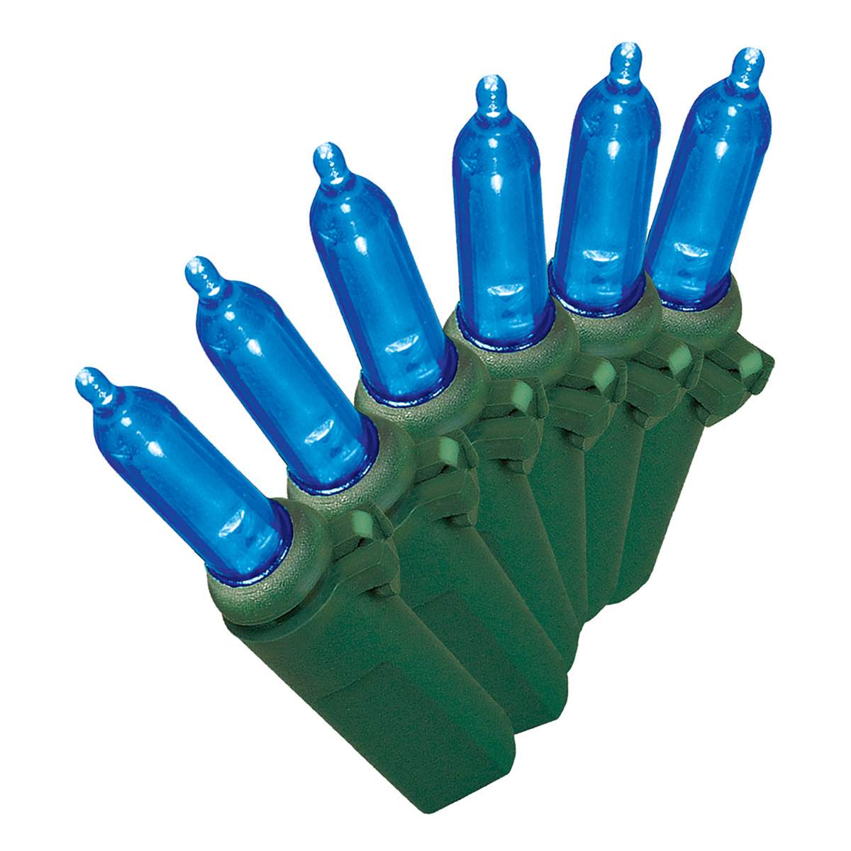 Blue LED Mini String Lights 100-count | Green Wire | Christmas Tree ...