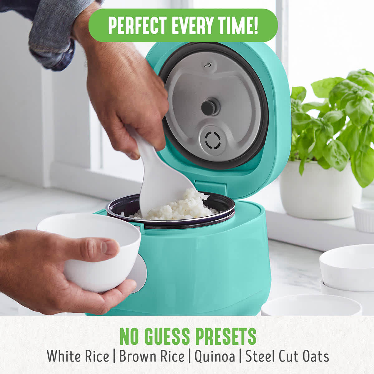 GreenLife Rice Cooker, Turquoise