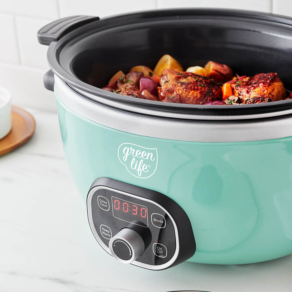 GreenLife Slow Cooker, Turquoise