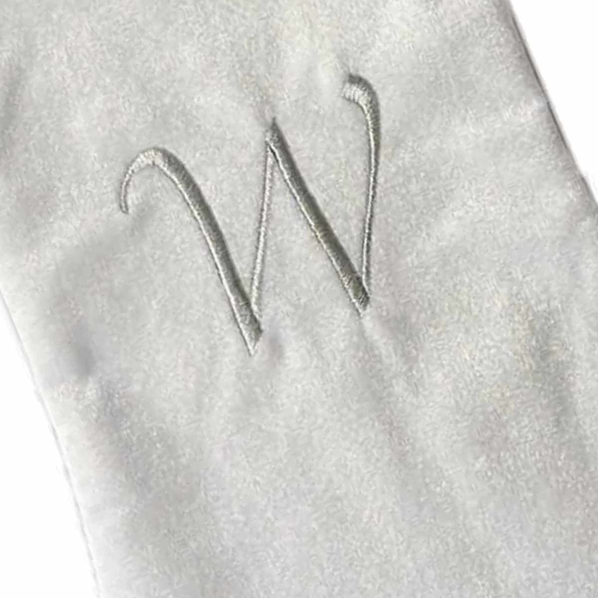 20In White Velvet Monogram W Stocking
